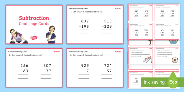 Maths Subtraction Differentiated Challenge Cards