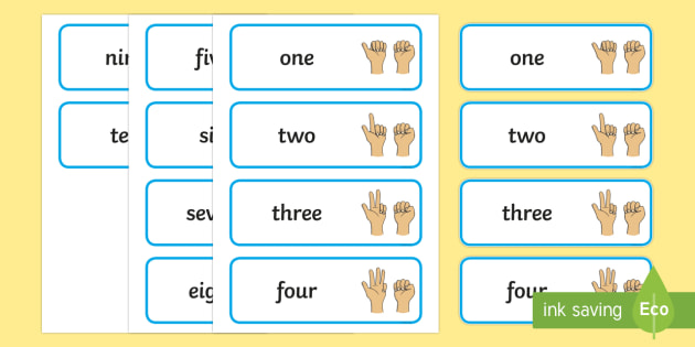 Finger Counting to Ten Word Cards (teacher made)