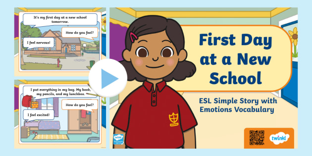 English Language Simple Story: First Day at a New School