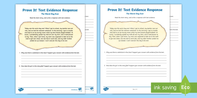Prove It! Text Evidence Activity (Teacher-Made)