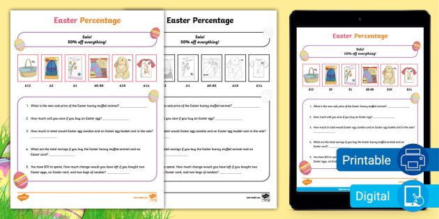 Easter Percentage Activity | Teaching Resources | Twinkl USA