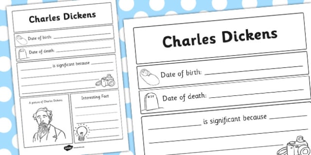 Charles Dickens Significant Individual Writing Frame - writing