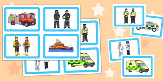 Jobs and Vehicles Matching Cards (teacher made)