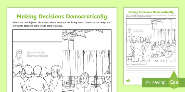 Making Decisions Democratically Worksheet (teacher made)