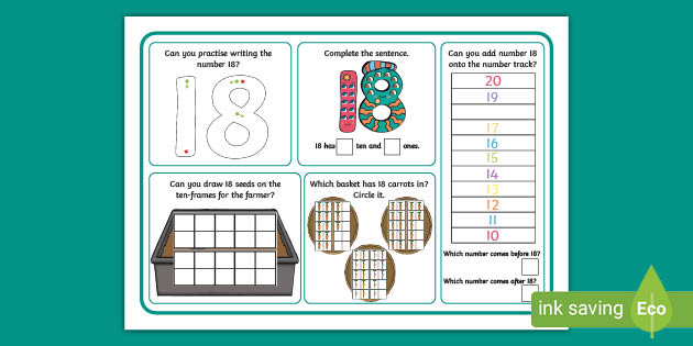 👉 The Adventures of Number Eighteen Activity Mat