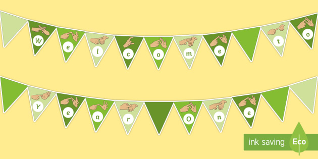 Welcome to Year One Fingerspelling Display Bunting