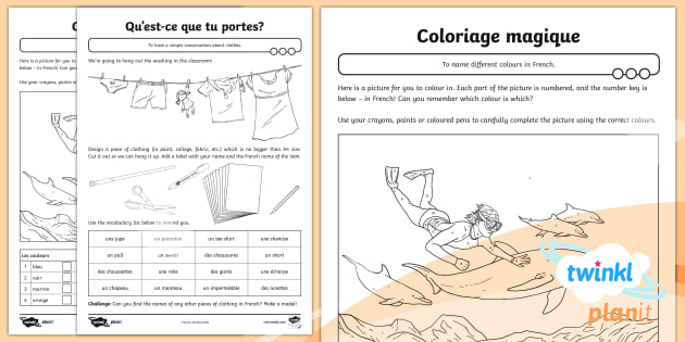 French: All About Me Year 3 Home Learning Tasks