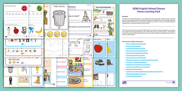 SEND English School Closure Home Learning Pack