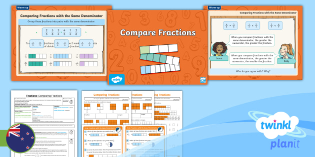Level 2 Fractions: Order Fractions with the Same Denominator