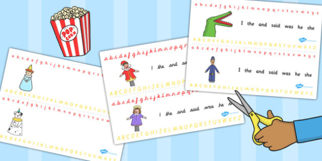 Punch and Judy Alphabet Strips (teacher made)