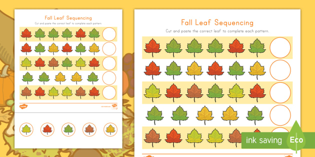 Fall Leaf Sequencing Worksheet / Activity Sheet