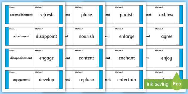 Suffix Loop Cards -ment (teacher made)
