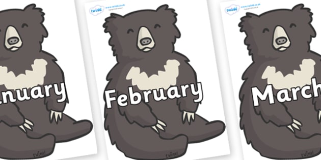 FREE! - Months of the Year on Bears (teacher made)