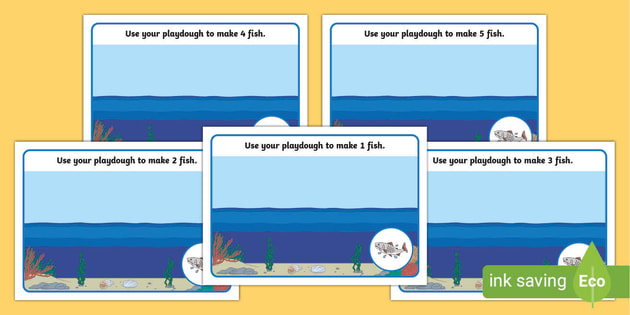 Basic Counting Fish Playdough Mats (teacher made)