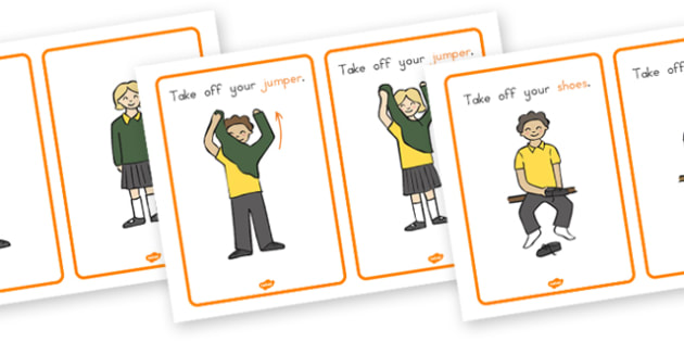 PE Changing Clothes Cards