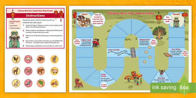 Chinese New Year Animal Race Board Game (teacher made)