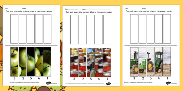 Harvest Photo Number Sequencing Puzzle (teacher made)