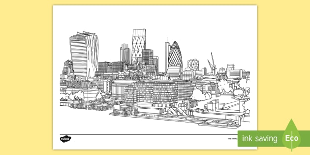 London City Outline Colouring Page | Twinkl (teacher made)