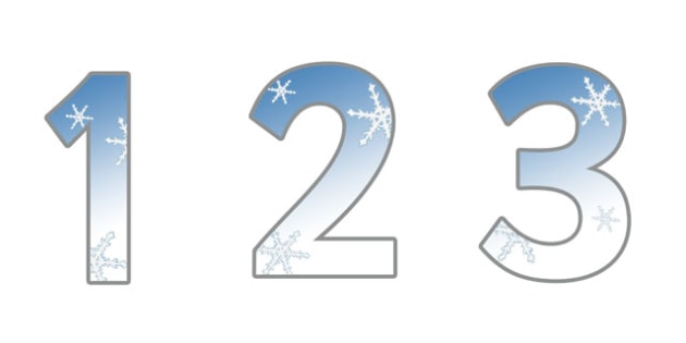 FREE! - 0-9 Display Numbers (Winter Snowflakes)