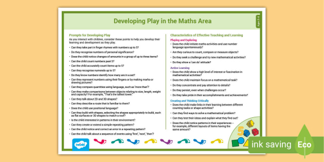 EYFS Maths Area 3-4 Next Steps Poster (teacher made)