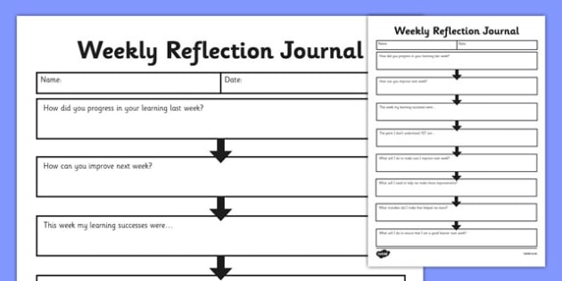 Reflective Reading Journals Weekly Reflection Journal