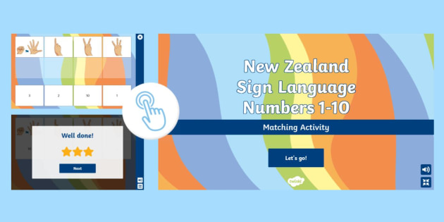 New Zealand Sign Language Numbers Interactive Matching Game
