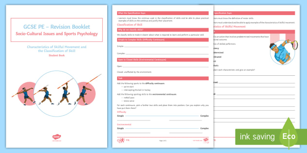GCSE PE: Skilful Movement and Classification Revision Booklet