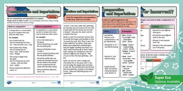 Comparatives And Superlatives Comparative Superlative Worksheet Free