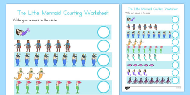 The Little Mermaid Counting Sheet (teacher made)
