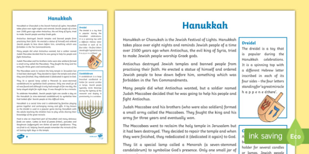 Hanukkah Fact File