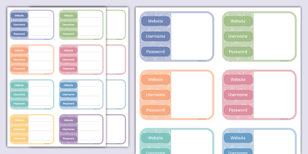 Login And Password Prompt Sheet Teaching Computers 1st