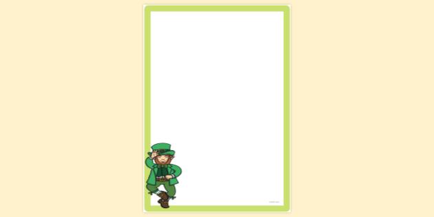 FREE! - Simple Blank Leprechaun Page Border | Page Borders | Twinkl