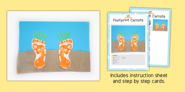 Footprint Carrots Craft Instructions (teacher made)