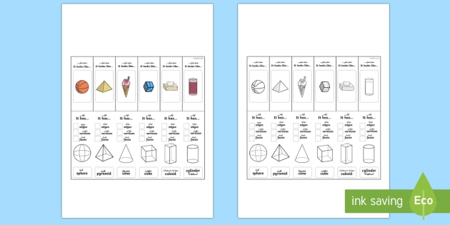 3D Shape Properties Interactive Visual Aids English/Arabic - 3D Shape
