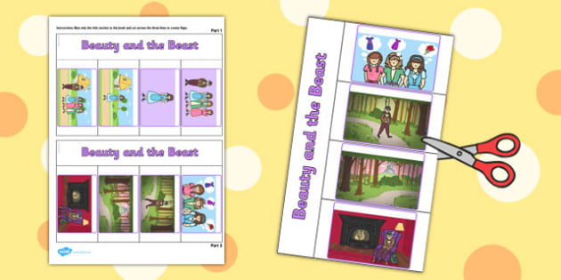 Beauty and the Beast Story Writing Flap Book (teacher made)