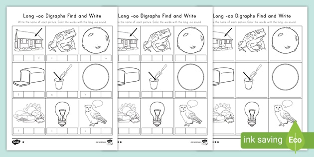 Long -oo Digraphs Find and Write Differentiated Activity