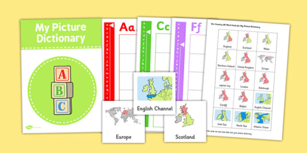 Our Country UK Word Card and Picture Dictionary Set - dictionary