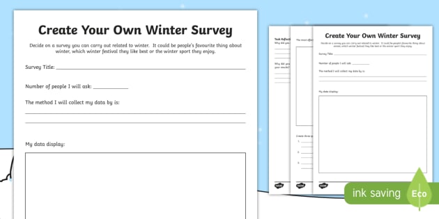 Create Your Own Winter Survey Worksheet / Worksheet