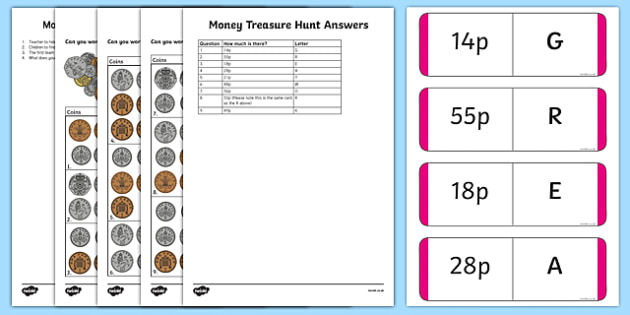Money Treasure Hunt Worksheet / Worksheet, worksheet