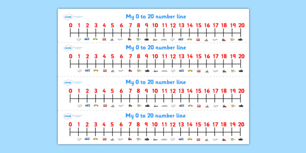 FREE! - Transport Number Line (0-20) (teacher made)