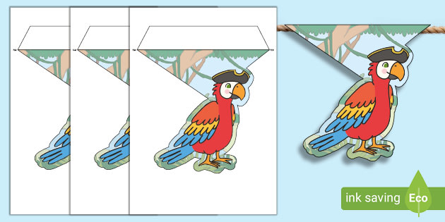 FREE! - Pirate Parrot Bunting - Pirate-Themed Bunting | Twinkl