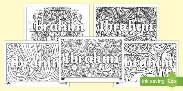 FREE! - Ibrahim Mindfulness Name Colouring Activity