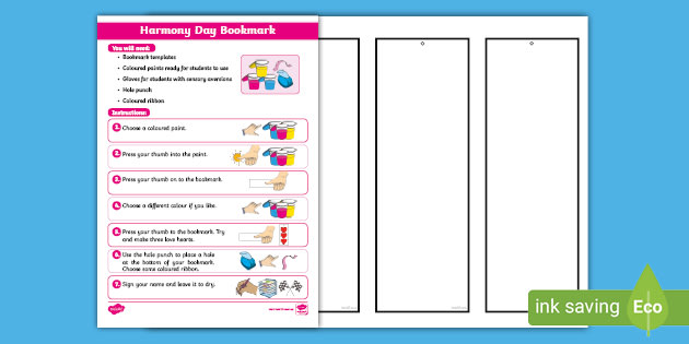 Harmony Day Bookmark Craft Activity (teacher made)