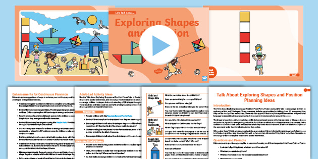 Talk About Exploring Shapes & Position PowerPoint & Plan