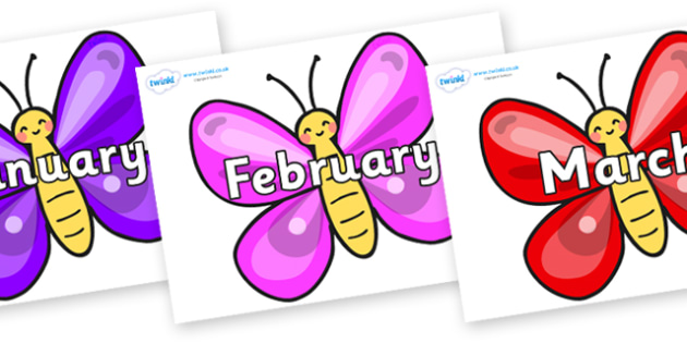 FREE! - Months of the Year on Butterflies (teacher made)