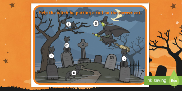 Halloween Themed Phonic Sounds Playdough Mats