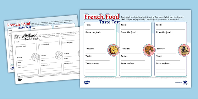 Taste Test Worksheet • Twinkl.com.au