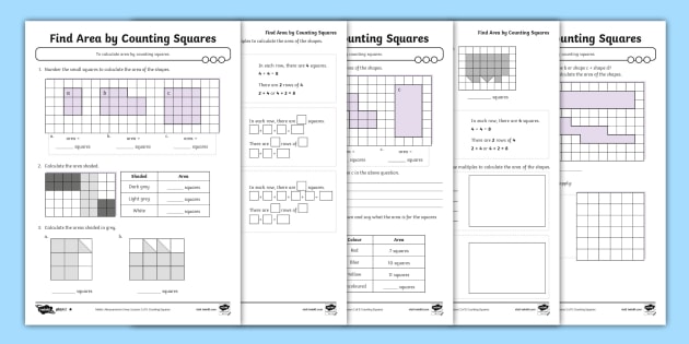 👉 Counting Squares Differentiated Activity Sheets