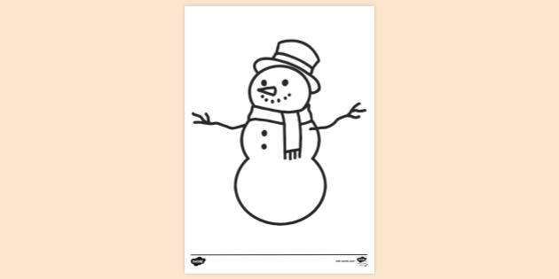 FREE! - Snowman Colouring Page for Preschoolers | Colouring Sheets