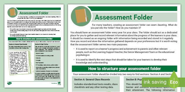 Probationer Assessment Folder Guidance (teacher made)